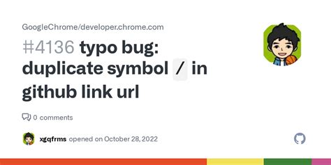 typo bug duplicate symbol ` ` in github link url · issue 4136
