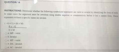 Solved Question 14 Instructions Determine Whether The