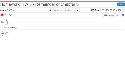 Solved Save Homework Hw 5 Remainder Of Chapter 3 Score 0