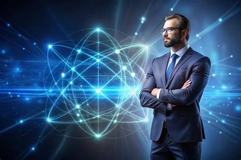 Quantum Computing Innovation Concept For Global Network Advancement And Exploration Businessman