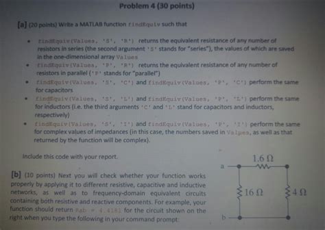 Solved Problem 4 30 Points A 20 Points Write A MATLAB Chegg Com
