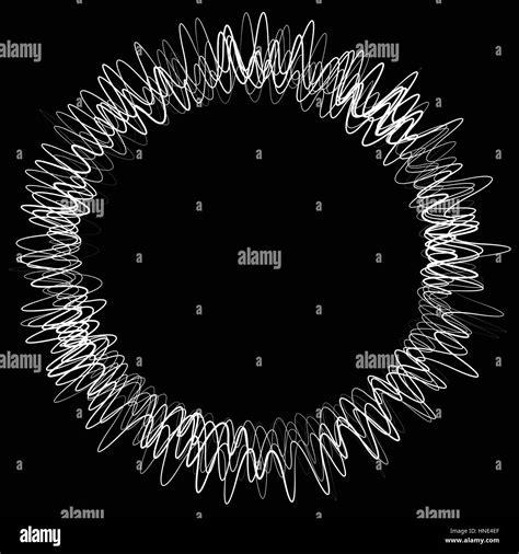 Circular Geometric Graphic With Distorted Radial Radiating Lines Abstract Monochrome