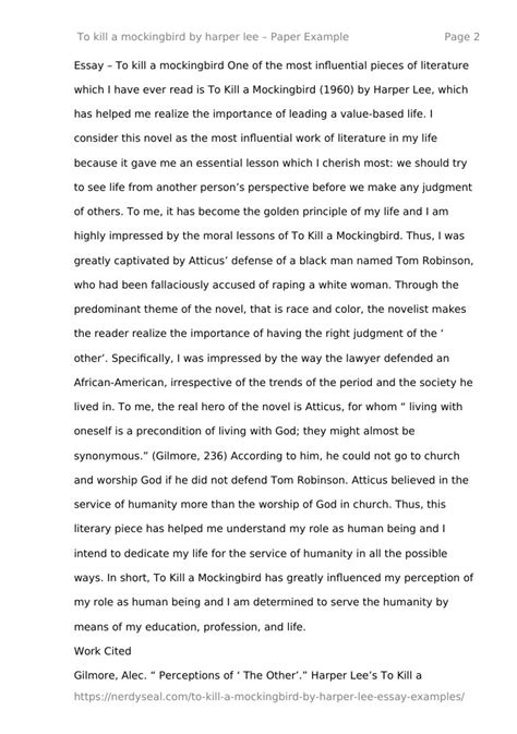 To Kill A Mockingbird By Harper Lee 346 Words Nerdyseal