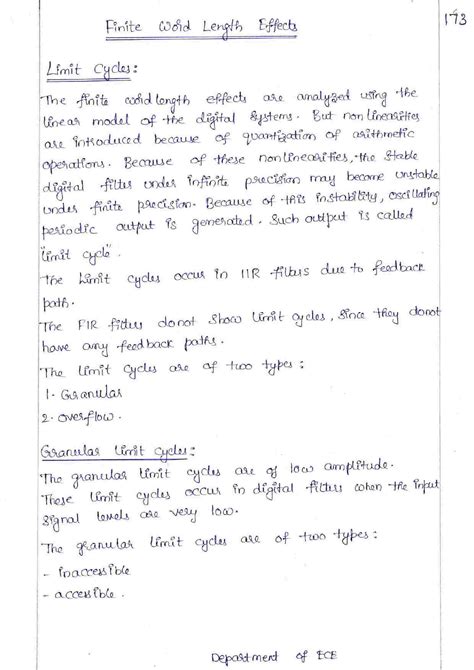 Finite Word Length Effect In Digital Signal Processing Lecture Notes