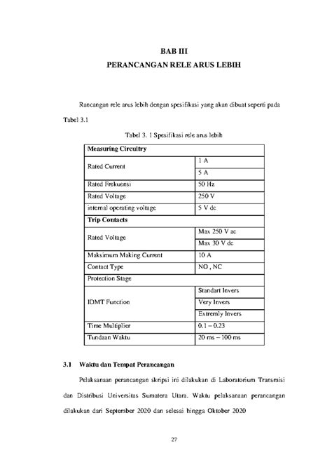 Rancang Bangun Rele Arus Lebih Waktu Invers Menggunakan Arduino 8 Bab Iii Perancangan Rele