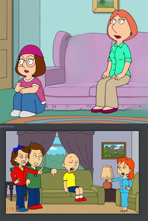 Lois And Meg Watching Goanimate Caillou By Javedayan5 On Deviantart