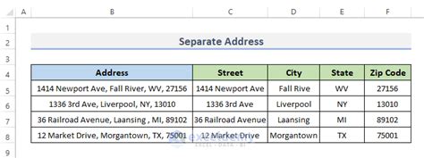 How To Separate Address In Excel Using Formula With Easy Steps