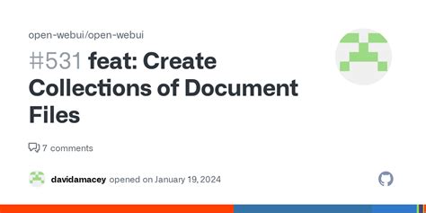 Feat Create Collections Of Document Files · Issue 531 · Open Webui