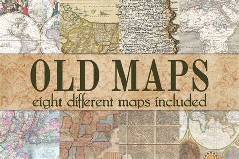 Old Maps Digital Paper Vintage Maps Scrapbooking