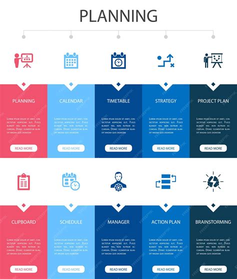Premium Vector Planning Infographic 10 Option Ui Design Calendar