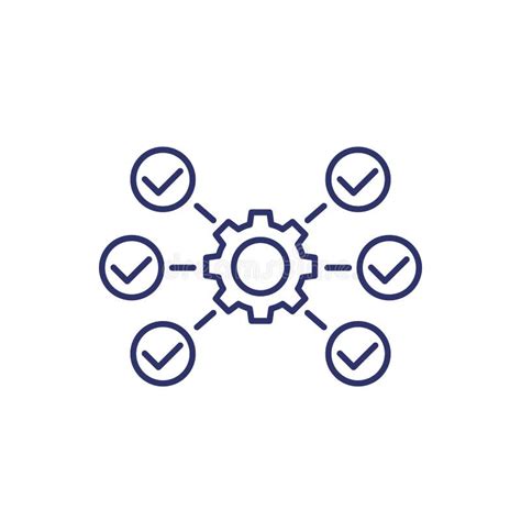 Project Execution Line Icon On White Vector Stock Vector