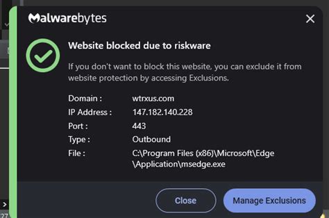 website blocked due to riskware resolved malware removal logs