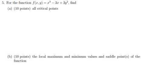 solved 5 for the function f x y x3−3x 3y2 find a 10