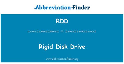 RDD Definition Rigid Disk Drive Abbreviation Finder