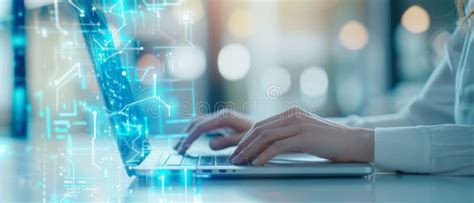 Businesswoman Using Ai Driven Analytics On A Laptop Transforming