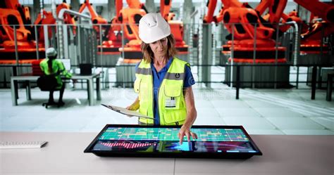Engineer Operating Scada System At Industrial Plant Stock Image Image