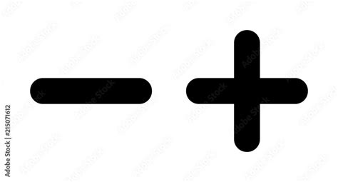 Minus And Plus Sign Pictograms Negative And Positive Symbols Icon Set