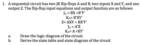 Solved A Sequential Circuit Has Two Jk Flip Flops A And B