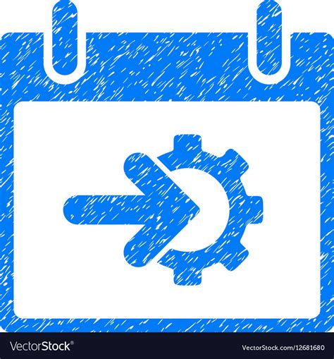 cog integration calendar day grainy texture icon vector image