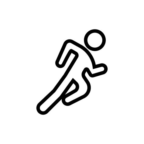 Running Man Icon Vector Outline Illustration Vector Art At Vecteezy