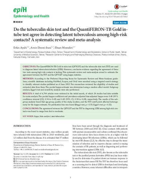 Pdf Do The Tuberculin Skin Test And The Quantiferon Tb Gold In Tube Test Agree In Detecting