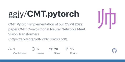 GitHub Ggjy CMT Pytorch CMT Pytorch Implementation Of Our CVPR Paper CMT Convolutional