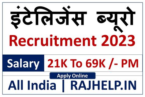 IB Security Assistant Recruitment Notification Out For Posts Raj Help
