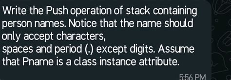 Write The Push Operation Of Stack Containing StudyX