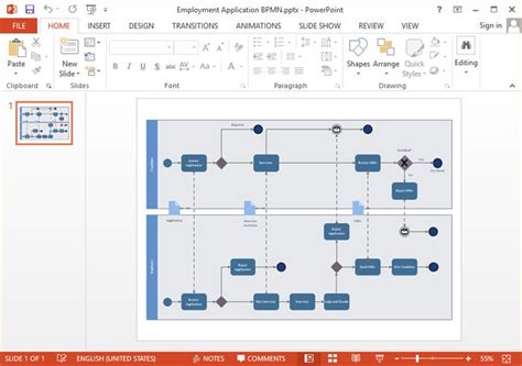 BPMN Diagram For PPT Employment Application Diagram Words