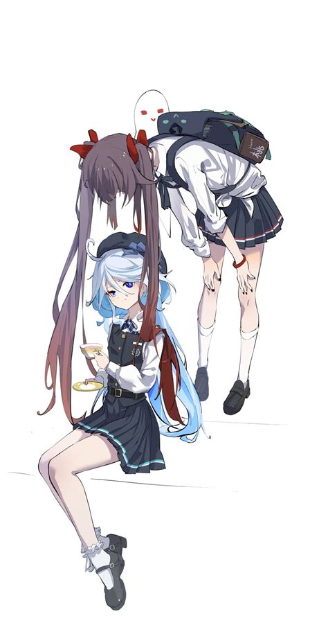 Hu Tao Furina And Boo Tao Genshin Impact Drawn By Qixia Danbooru