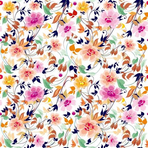 Flowers Seamless Pattern Element Vector Background Free Vector