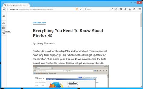 Firefox 48 Will Get Narrator In Reader View
