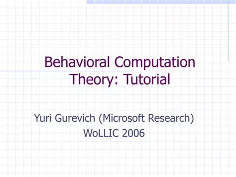 ppt behavioral computation theory tutorial powerpoint presentation