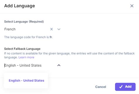 set fallback language multilingual content contentstack