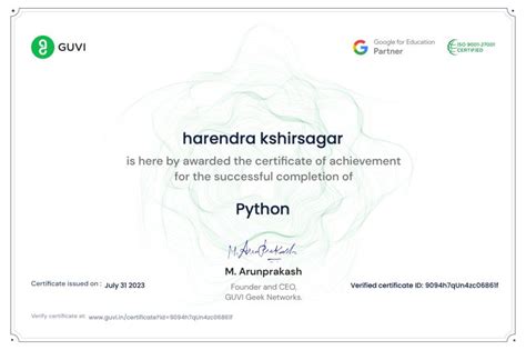 harendra kshirsagar on linkedin python guvigeeknetworks iitmresearchpark codingskills