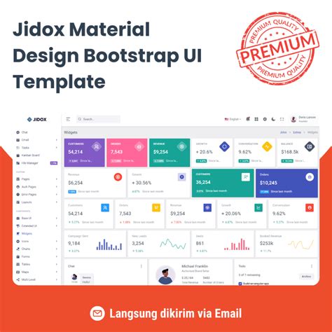 Jual Template Admin Premium Jidox Material Design Bootstrap Ui