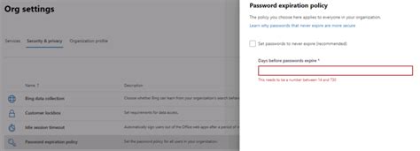 Set A Password Expiration Policy In Office 365 Portal It Support Camp