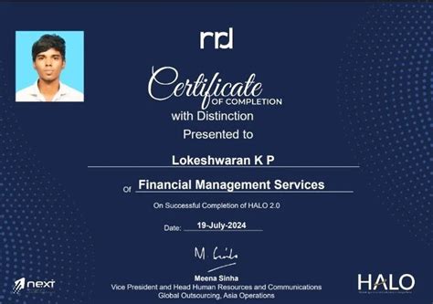 Lokeshwaran K P On Linkedin Im Thrilled To Announce The Completion Of The Halo Course Which
