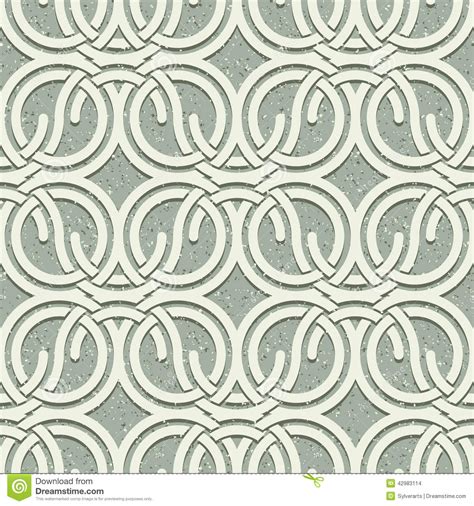 seamless vintage style circles and waves netting pattern with gr stock