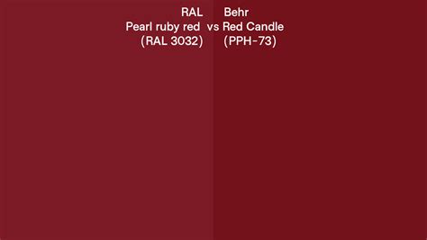RAL Pearl Ruby Red RAL Vs Behr Red Candle PPH Side By Side Comparison
