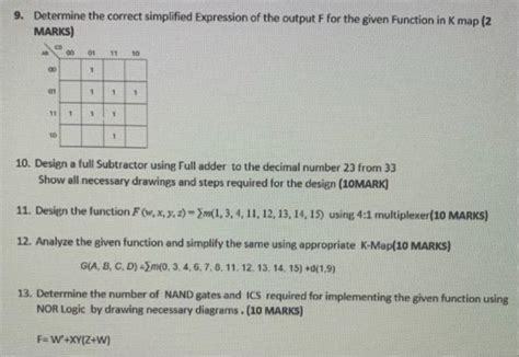 Solved 9 Determine The Correct Simplified Expression Of The