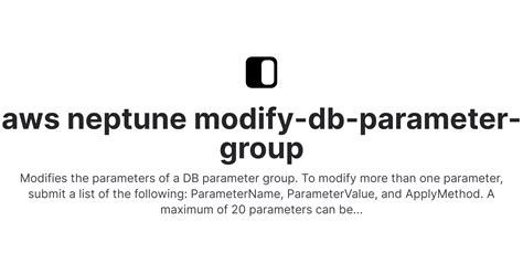 aws neptune modify db parameter group fig