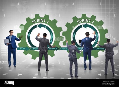 Businessman In Agile Methods Concept Stock Photo Alamy