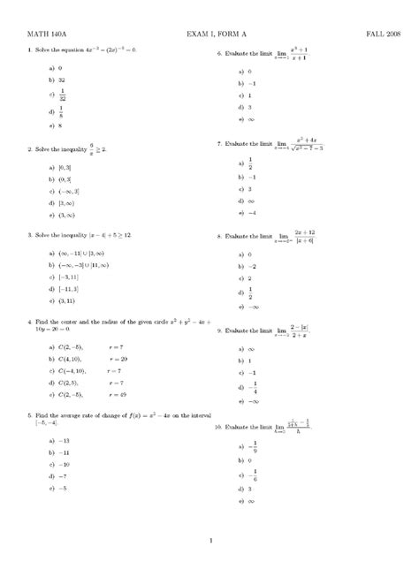 Math 140 Midterm Math 140 Exam 1 Oneclass