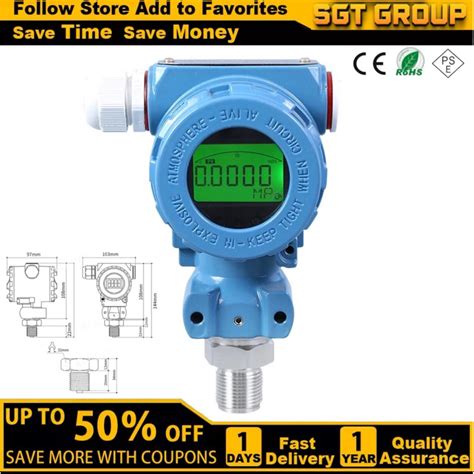 Jual Pressure Transmitter 0 10mpa Lcd Digital Screen 4 20ma Sensor 10 Mpa 100 Bar Transmiter