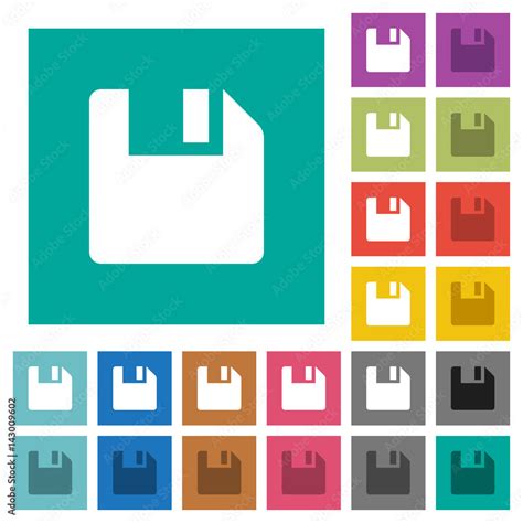 save data square flat multi colored icons stock vector adobe stock