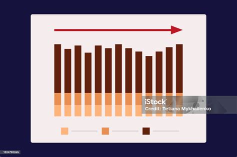 안정적인 그래프 다이어그램 통계 개발 및 공정 성능의 역학 빨간색 화살표 방향입니다 비즈니스 분석 용지 문서 결과 페이지 시트 표시기 트래픽 개념을 보고합니다 벡터 0명에