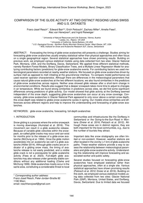 Pdf Comparison Of The Glide Activity At Two Distinct Regions Using