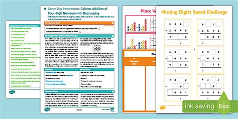 Y4 SDI Column Addition Of 4 Digit Numbers With Regrouping