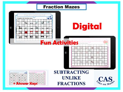 Fractions Subtracting Unlike Fractions Fun Activities Printable And Digital Teaching